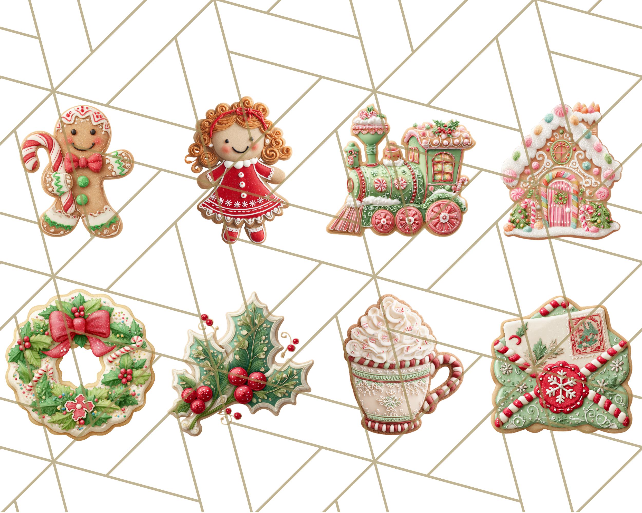 Christmas Cookies Clipart 64 PNG Files, Festive Holiday Cookie Shapes ...