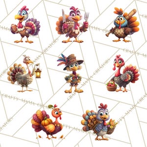 52 Png Whimsical Turkey Clipart, Thanksgiving Turkey PNG, Cute Cartoon ...