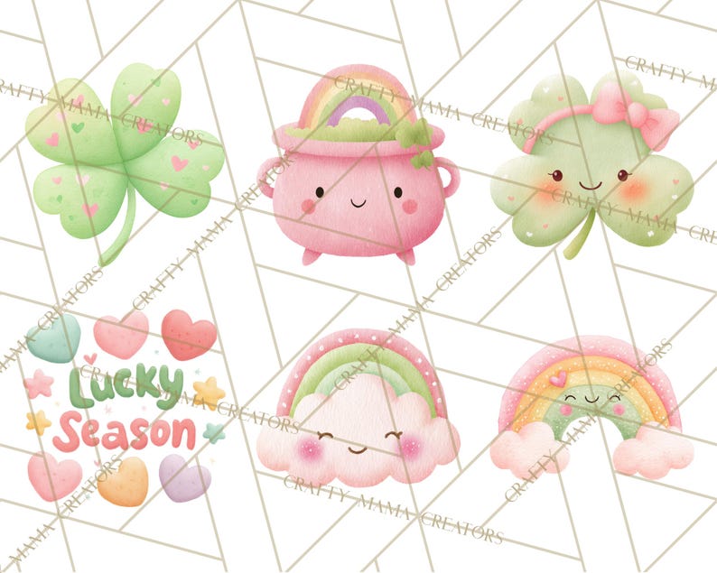 48 Png, St. Patrick’s Day Clipart, Girly Lucky Shamrock Clip Art PNG ...