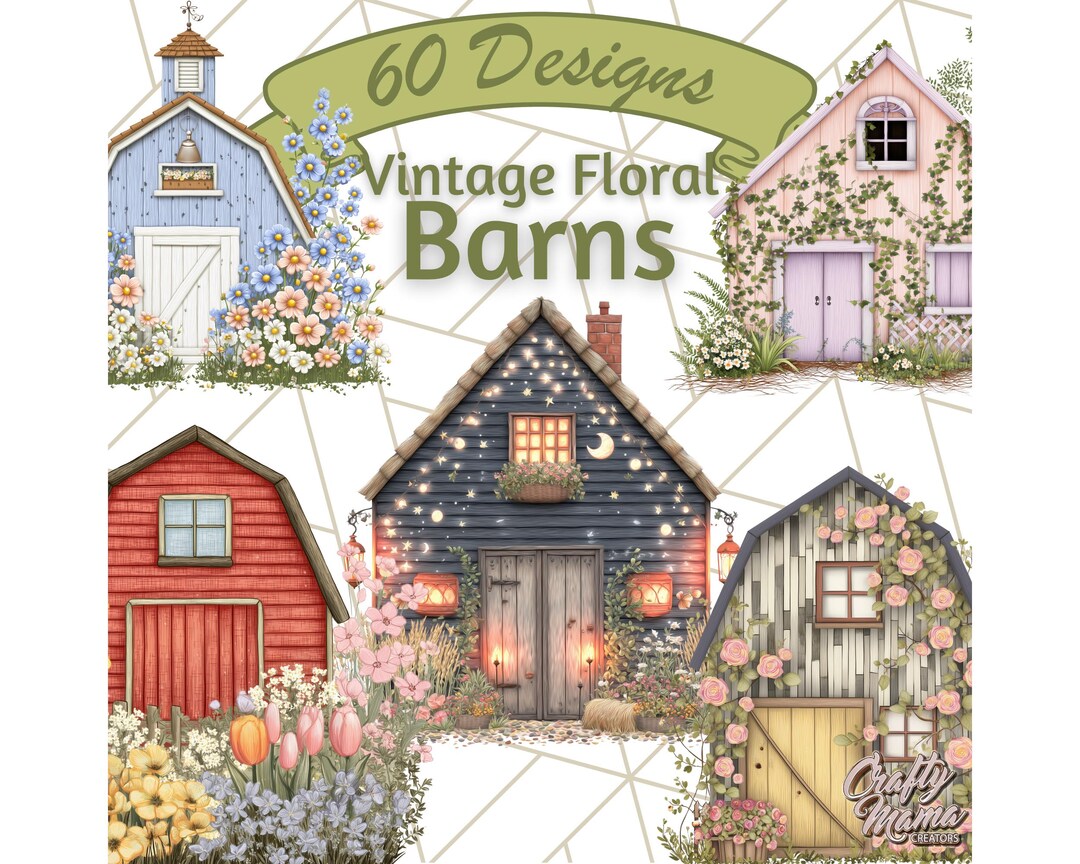 Vintage Barn Clipart, Cottagecore Barn PNG, Rustic Fairytale Barn Clip ...