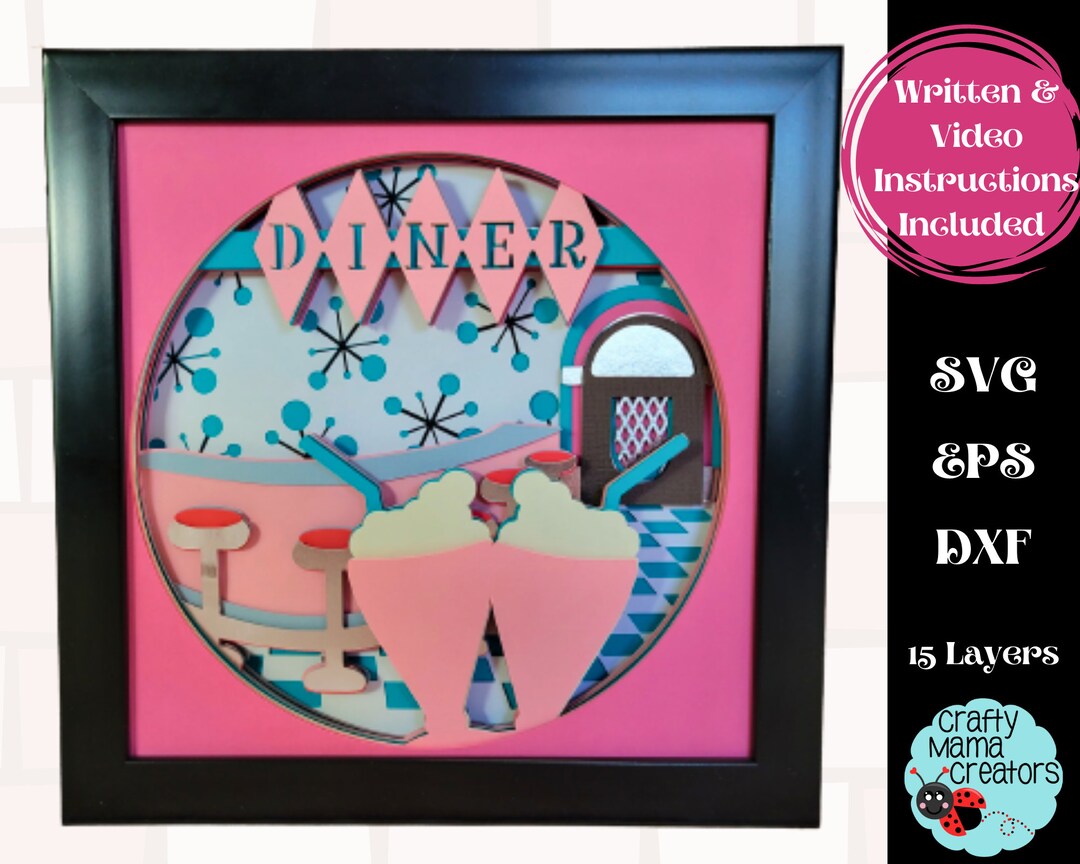 3D 50s Diner Shadow Box Svg Retro Svg Shadowbox Juke Box Svg - Etsy