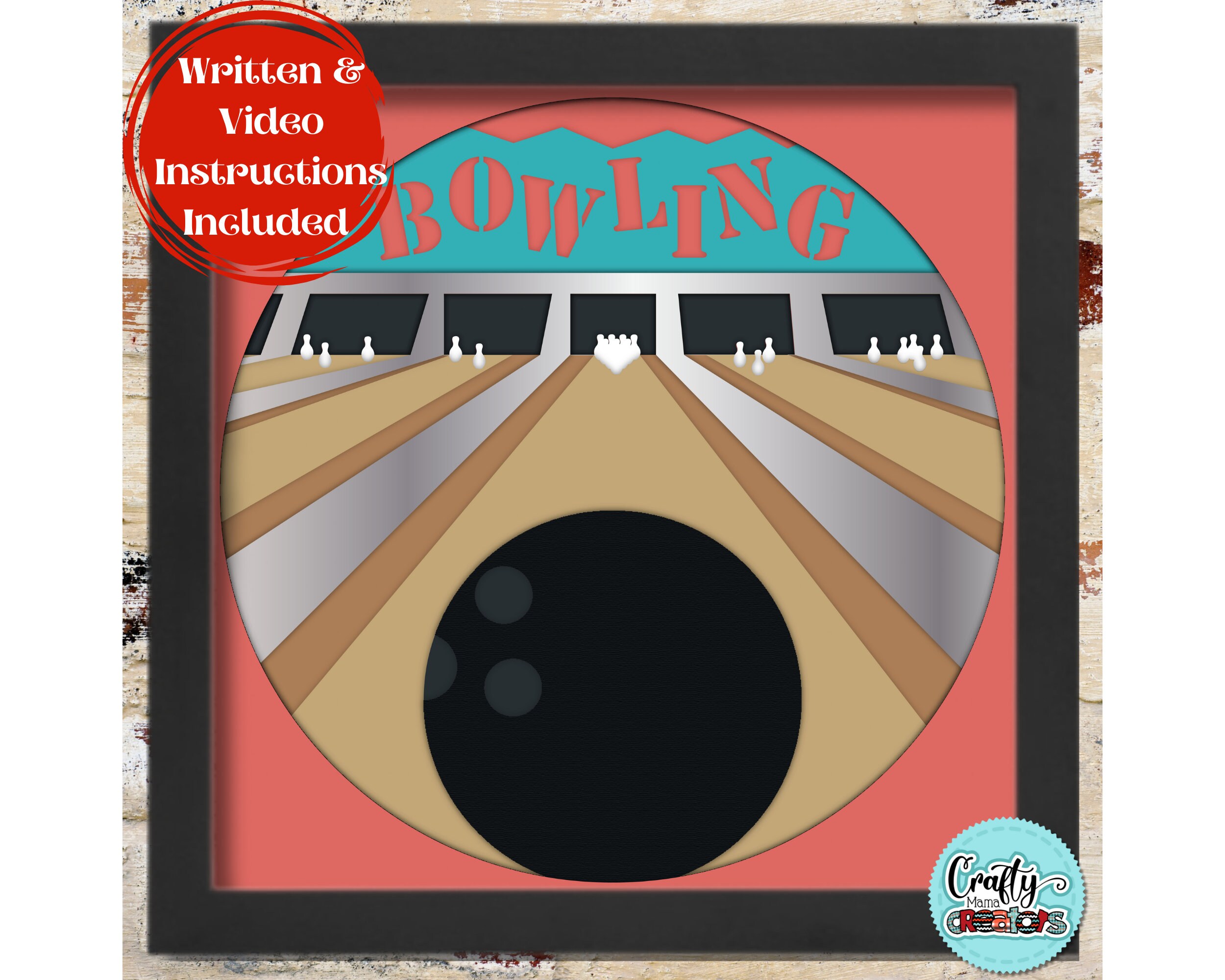 3D Bowling Shadow Box Svg, Bowling Svg Shadowbox, Bowling Alley Svg 3D ...