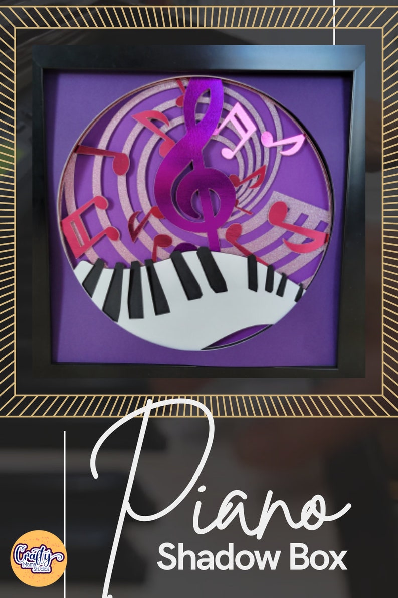 3D Piano Shadow Box Svg Music Notes Svg Shadowbox Piano Svg - Etsy ...
