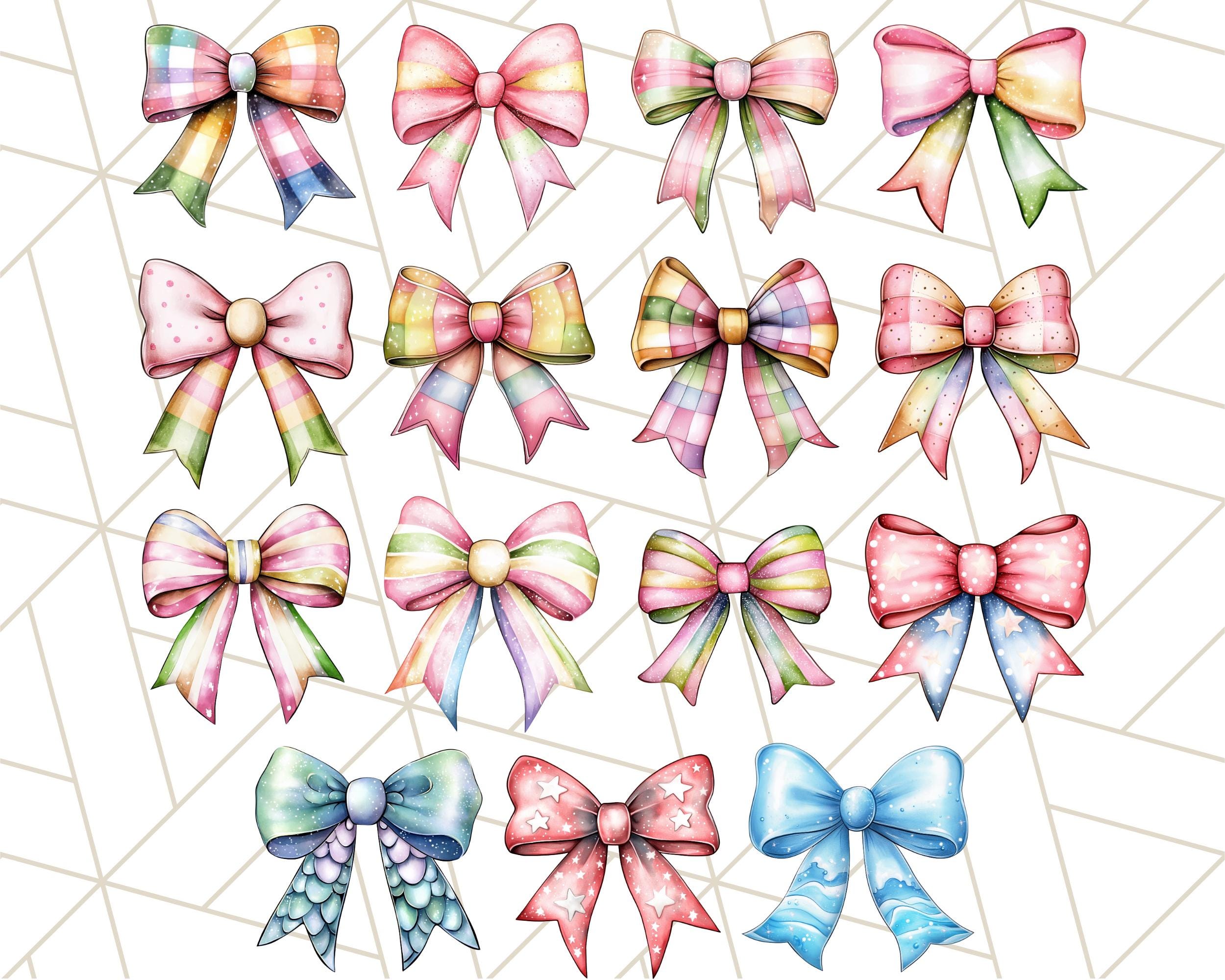 Watercolor Summer Bow Clipart, Tropical Hair Bow PNG, Cute Beach Bow ...