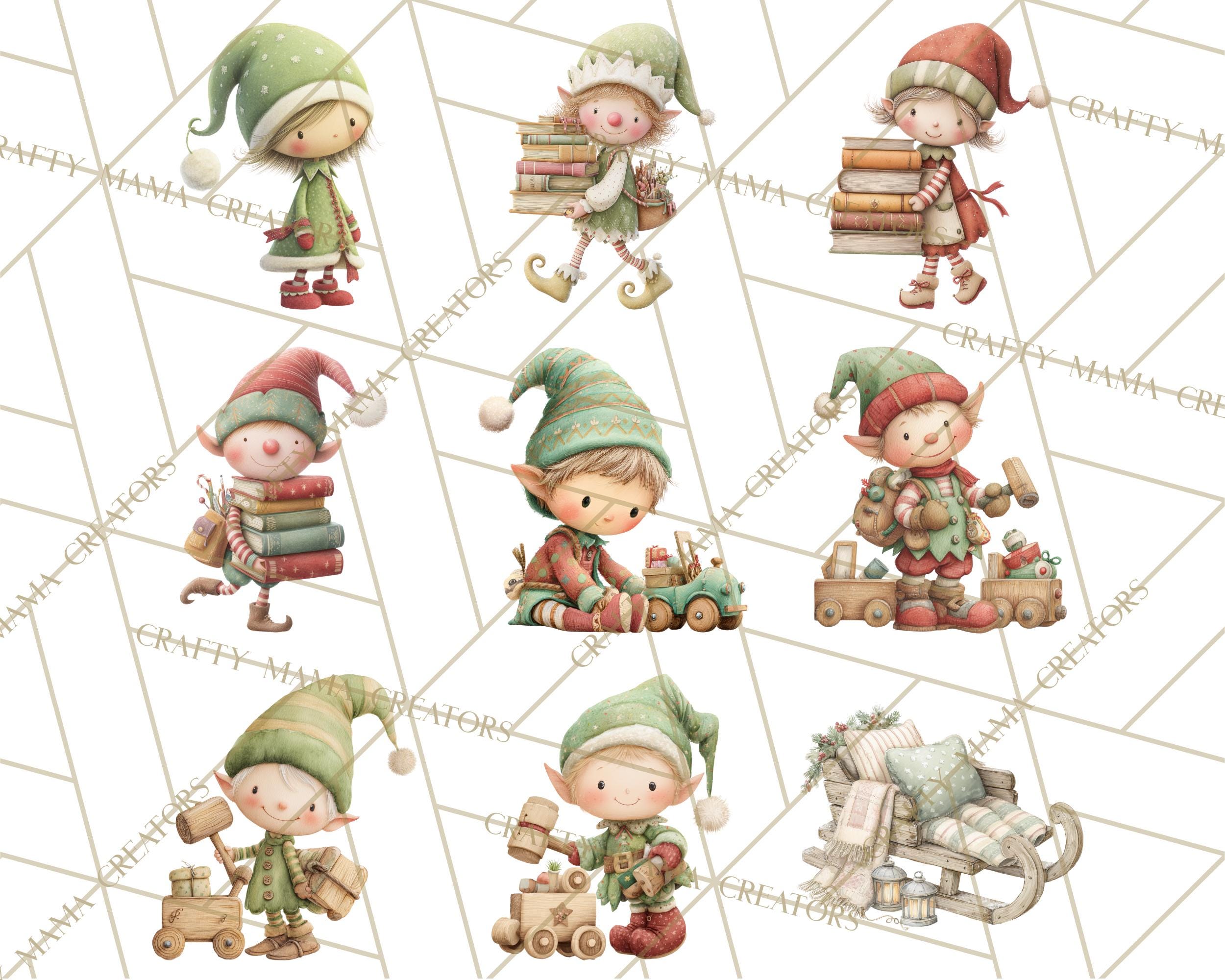 76 Png, Santa's Elves Clipart, Christmas Elves Clip Art, Watercolor ...