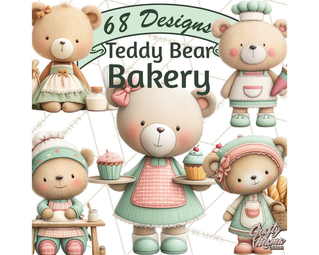 68 Png Teddy Bear Bakery Clipart, Valentine Baking PNG, Cute Teddy Bear ...