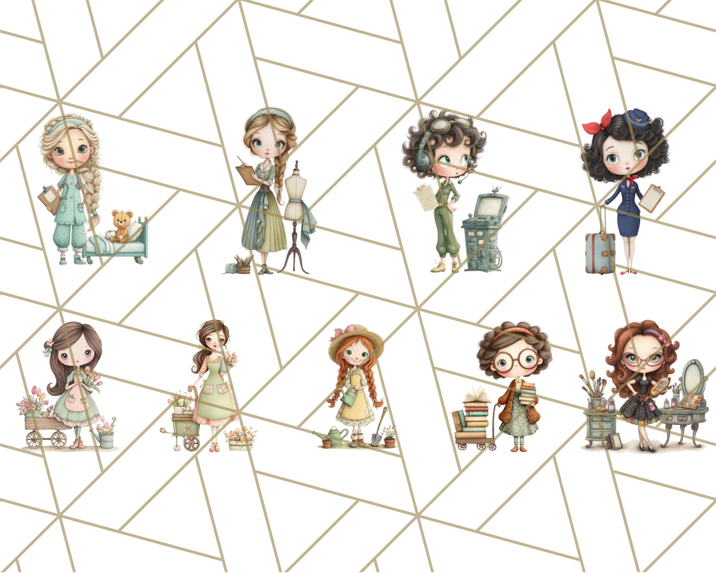 Cute Career Clipart, Watercolor Professions Clip Art, Kids Job ...