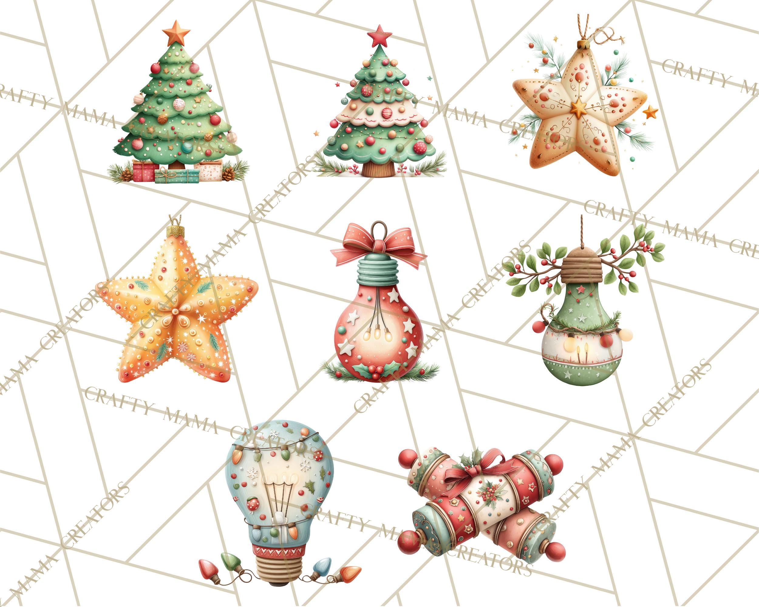 60 Png, Christmas Icons Clipart, Holiday PNG Elements, Cute Cartoon ...