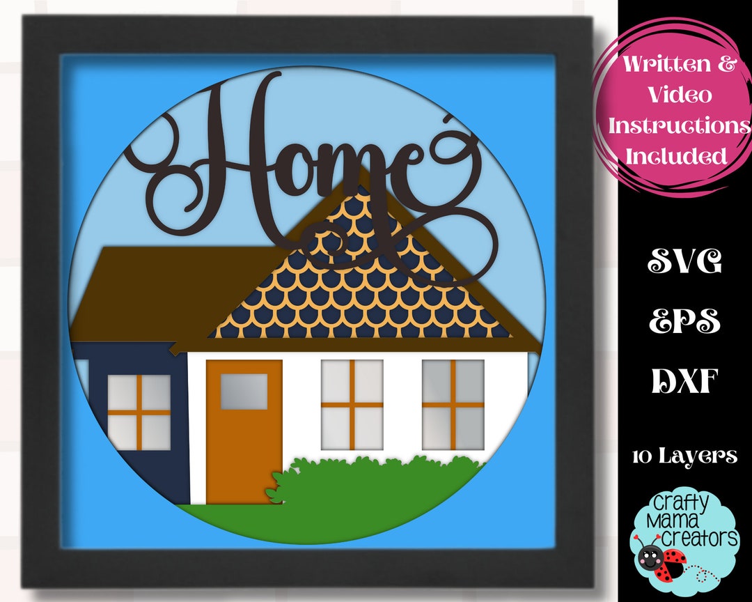3D Home Shadow Box Svg Welcome Home Svg Shadowbox - Etsy