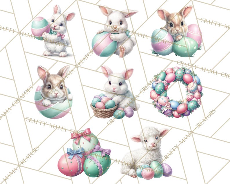 52 PNG, Easter Egg Hunt Clipart, Easter Bunny, Eggs, Candy, Signs ...