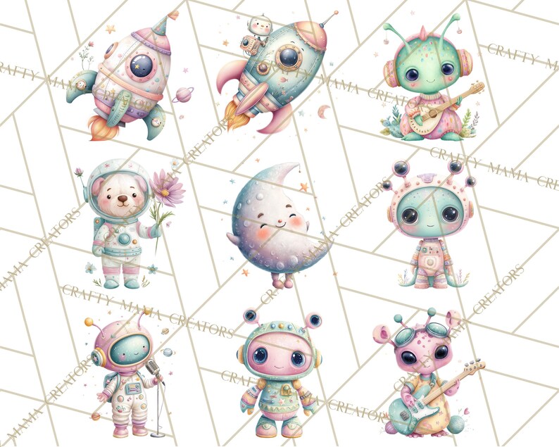 72 Png, Cute Space Explorers Clipart, Astronauts Aliens Planets Clip ...