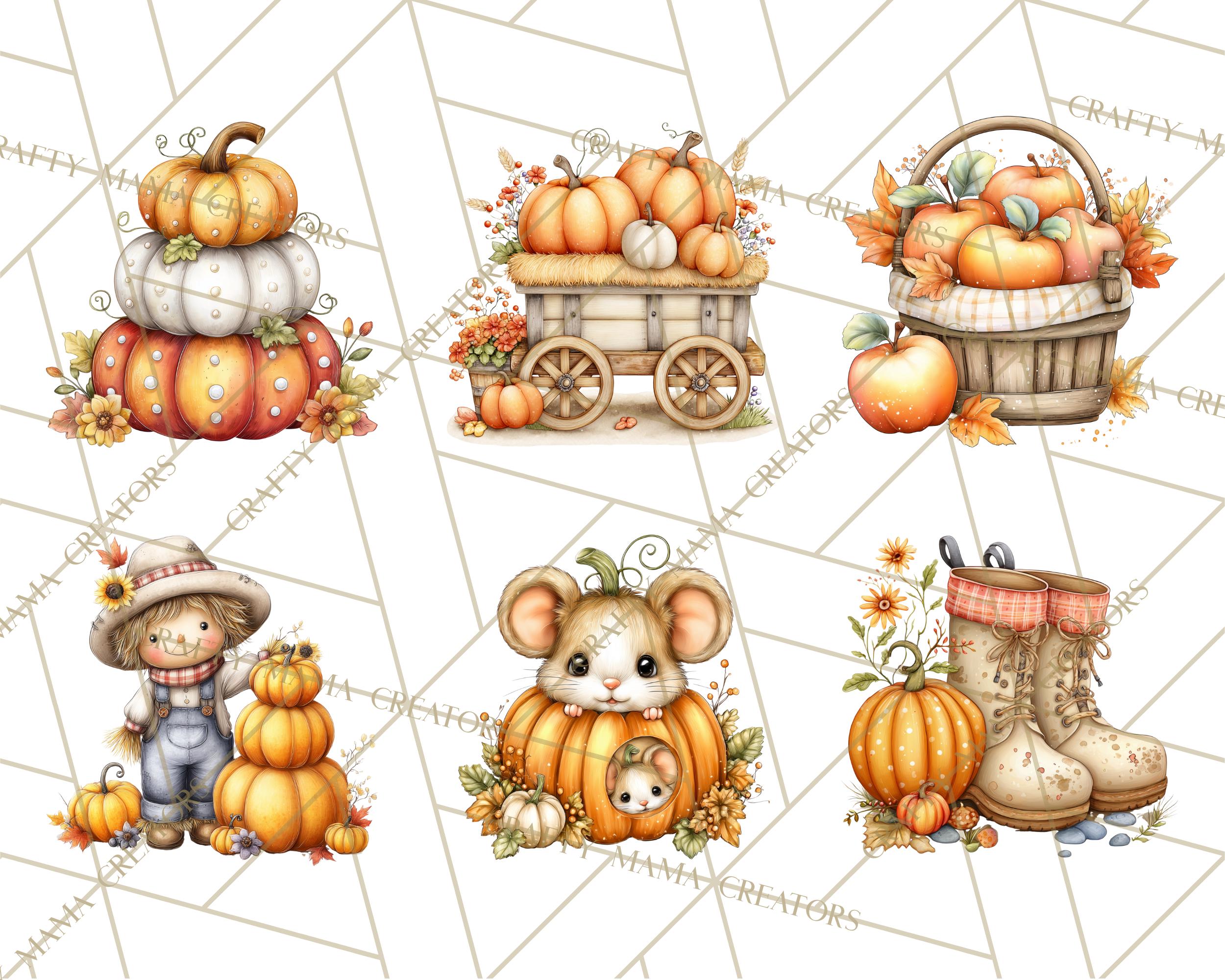 48 Png, Pumpkin Patch Pals Clipart, Fall Farm Clip Art, Autumn Kids PNG ...