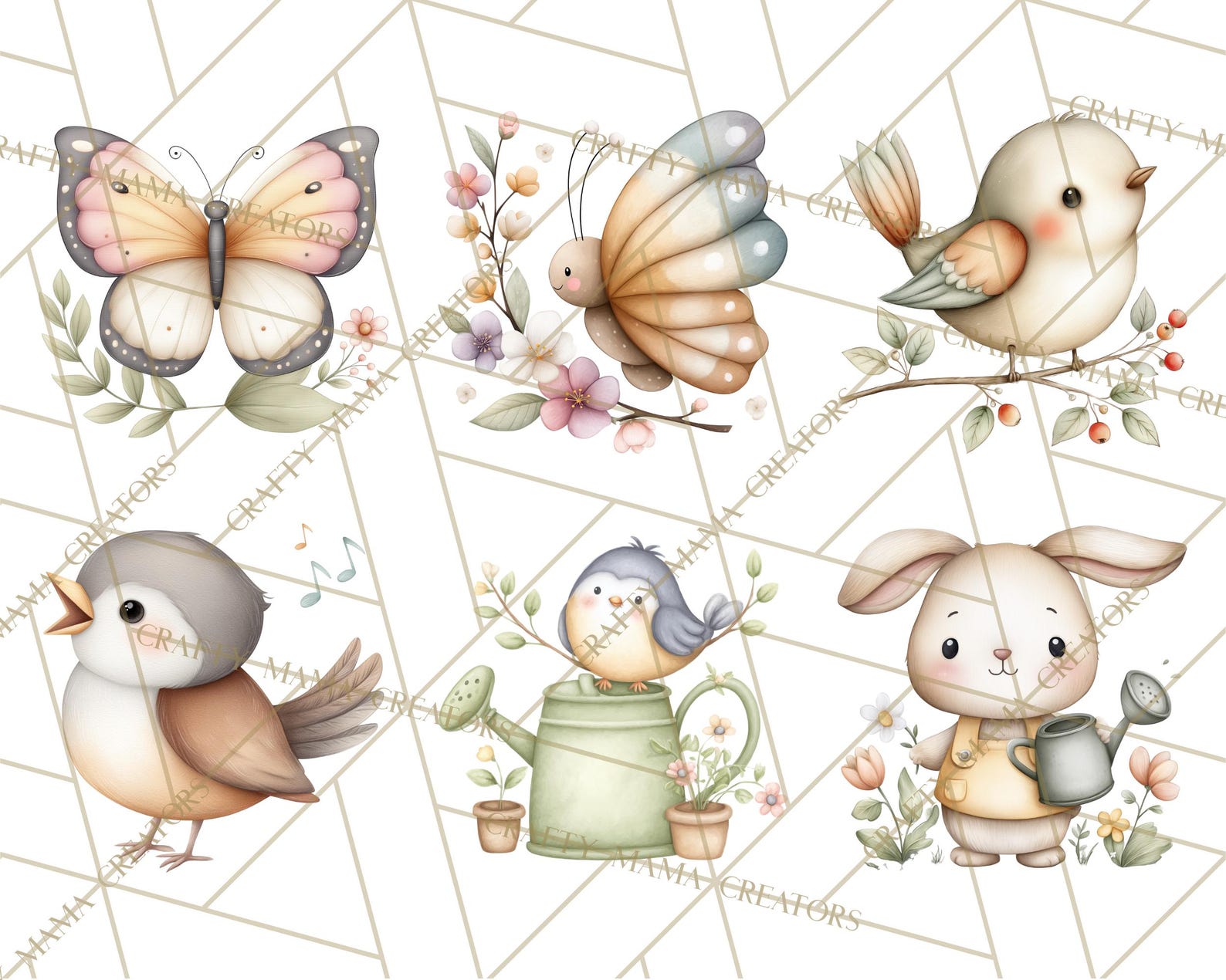 48 Png, Garden Animals Clipart PNG for Spring Planners and Stickers ...