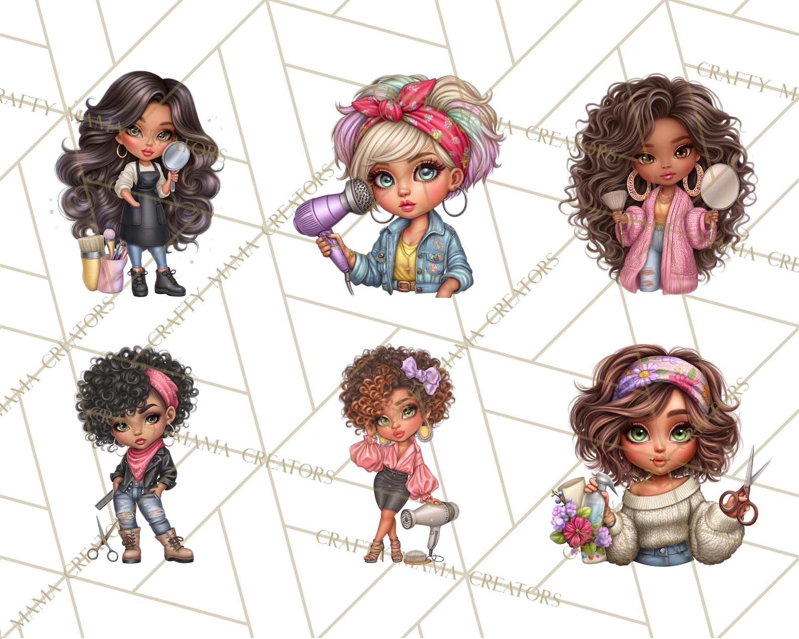 52 Png, Hairstylist Clipart PNG, Fashionable Hair Stylist Characters ...