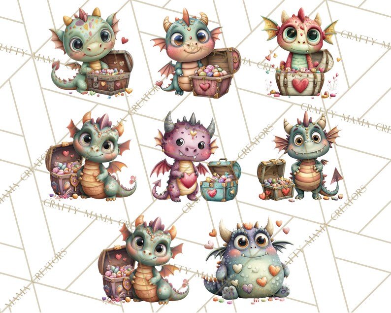 64 Png, Valentine Dragon Clipart PNG, Fantasy Dragon Doodles, Cute Baby ...