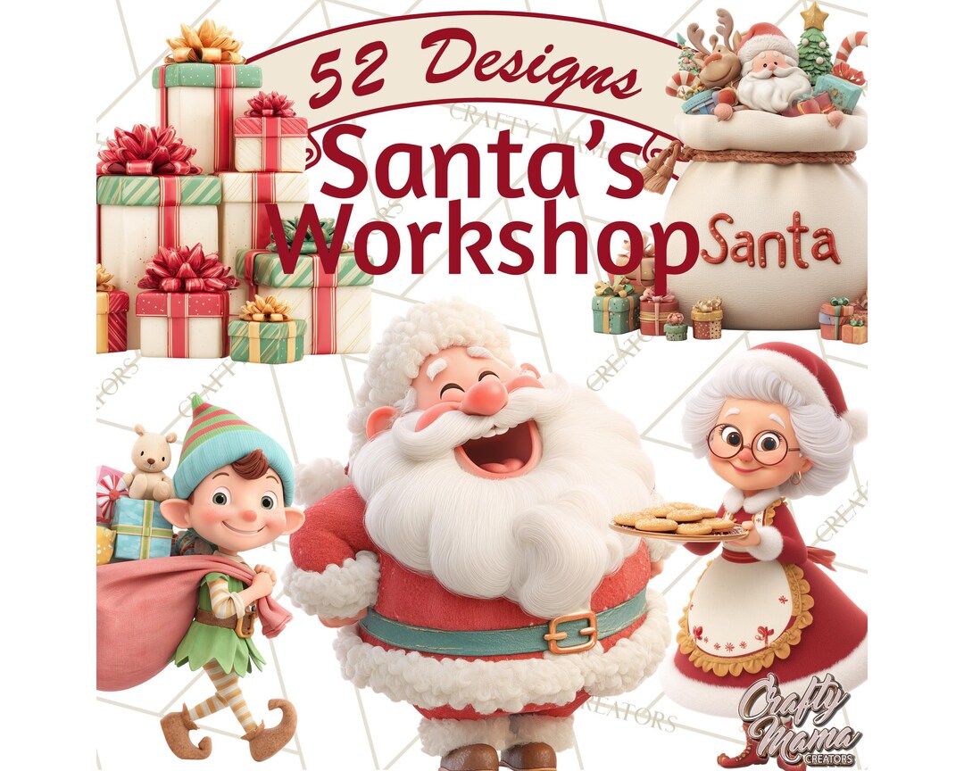 52 Png, Santa's Workshop Clipart PNG, Cozy Christmas Clip Art ...
