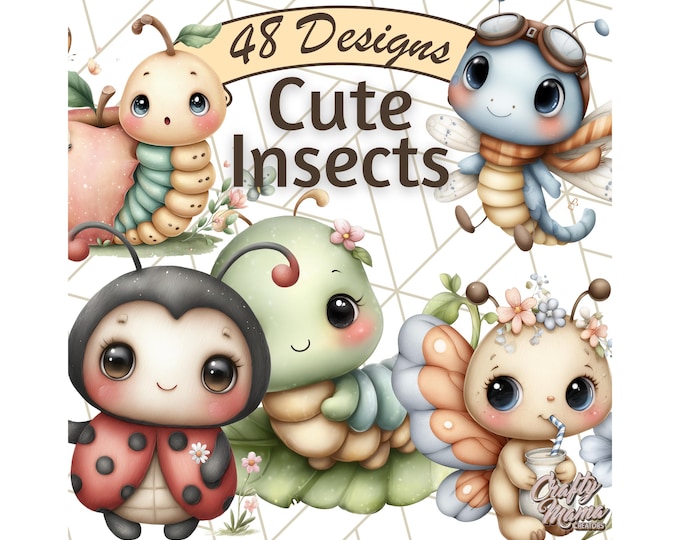 Cute Bugs Clipart, Insects Clipart, Garden Bugs Clipart, Snail, Ladybug ...