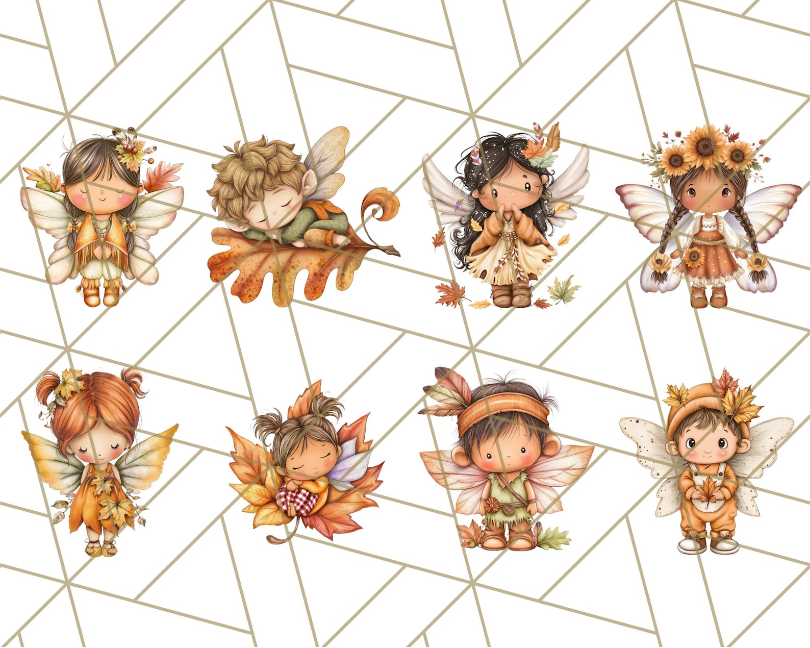 Fall Fairy Clipart PNG, Autumn Fairy People Clip Art, Cute Fairies With ...