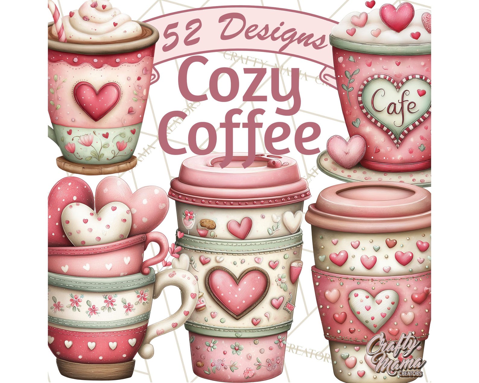 52 Png Valentine Coffee Clipart PNG, Cozy Coffee Mugs, Cocoa Cups ...