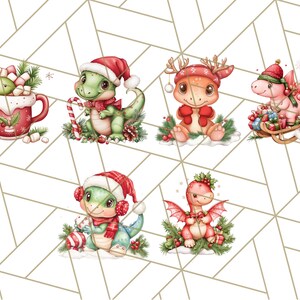 Christmas Dinosaur PNG Clipart, Cute Christmas Dinosaurs and Holiday ...