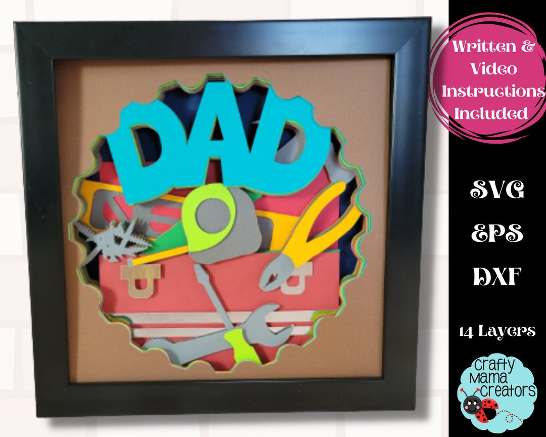 3D Dad Tools Shadow Box Dad Svg Shadow Box SVG Father's - Etsy