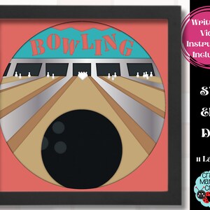 3D Bowling Shadow Box Svg, Bowling Svg Shadowbox, Bowling Alley Svg 3D ...