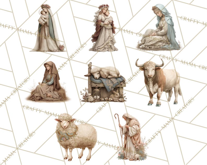 60 Png, Nativity Scene Clipart, Christmas Story Clip Art, Holy Family ...