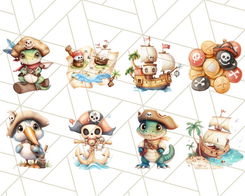 Pirate Adventure PNG Clipart, Cute Pirate Kids, Anchor, Compass ...