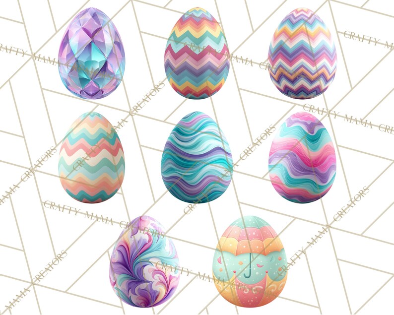 56 Png, Pastel Easter Egg Clipart, Printable PNG, Decorative Spring Egg ...