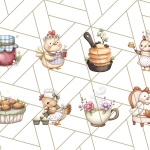 Cottagecore Kitchen Chicken Clipart PNG, Fairytale Cooking Chickens ...