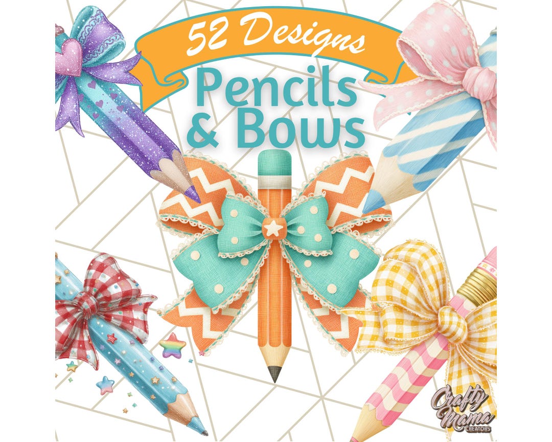 Chubby Pencil With Bow PNG Clipart, Cute School Supply Clip Art, Kawaii ...
