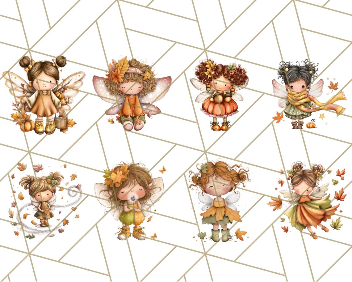 Fall Fairy Clipart PNG, Autumn Fairy People Clip Art, Cute Fairies With ...