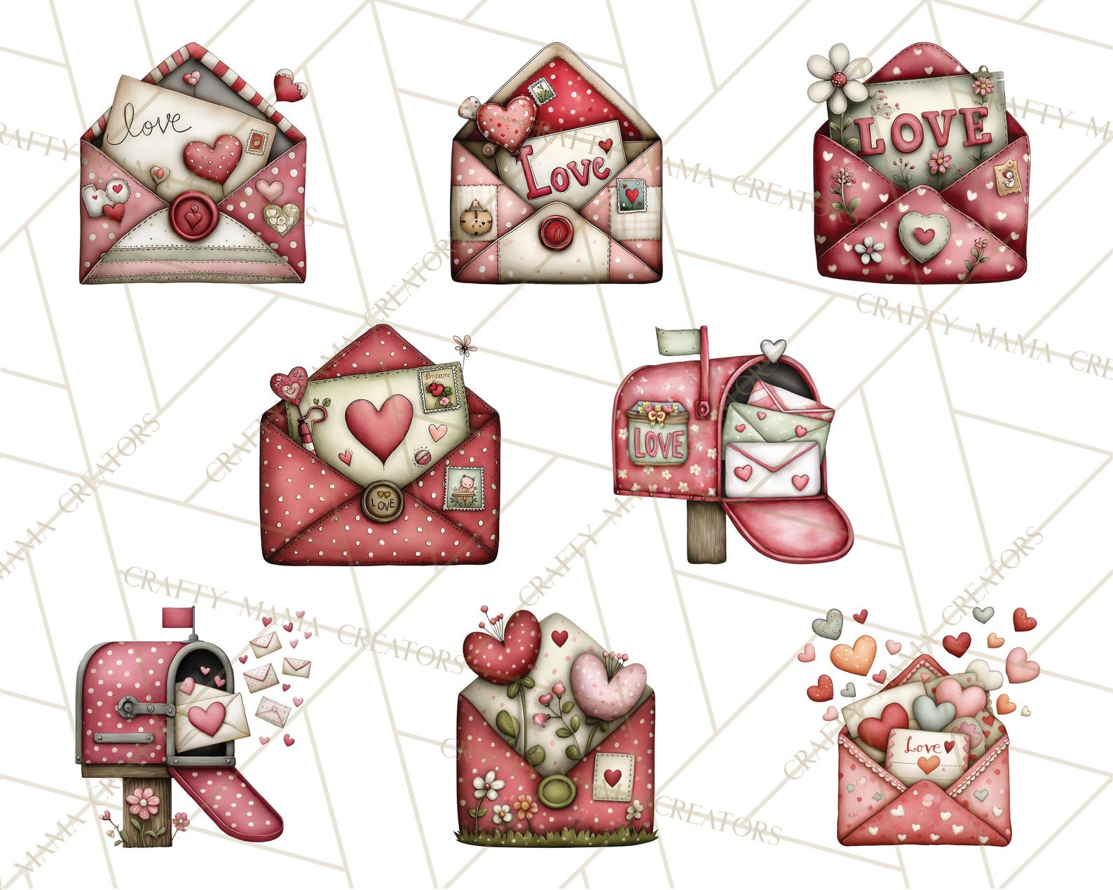 72 Png Romantic Valentine Letters Clip Art, Cards, Envelopes, Mailboxes ...