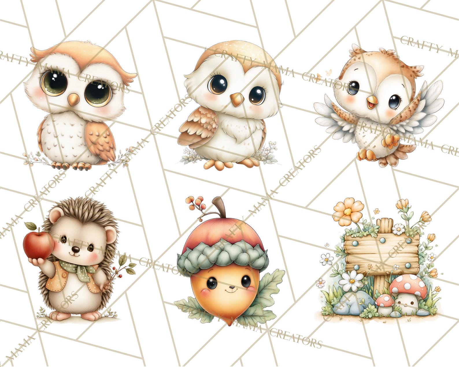 48 Png, Woodland Animals PNG Clipart, Cute Forest Friends Clip Art ...