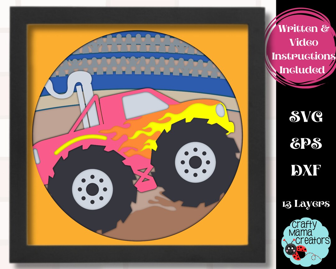 3D Monster Truck Shadow Box Monster Truck Arena Shadow Box - Etsy