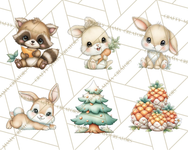 48 Png, Woodland Animals PNG Clipart, Cute Forest Friends Clip Art ...