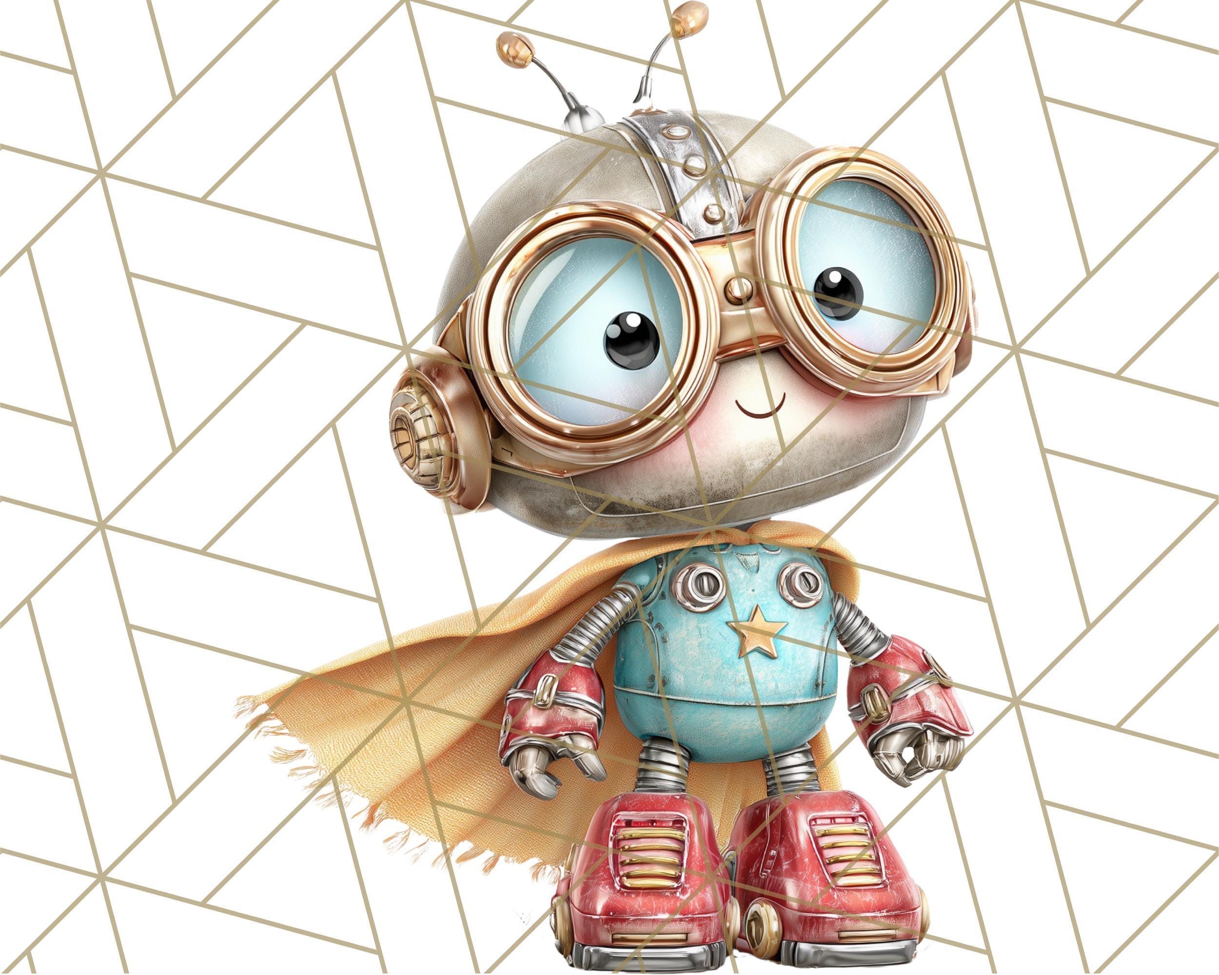 Robot Clipart PNG, Cute Robots Illustrations, Friendly Bot Art, Kids ...