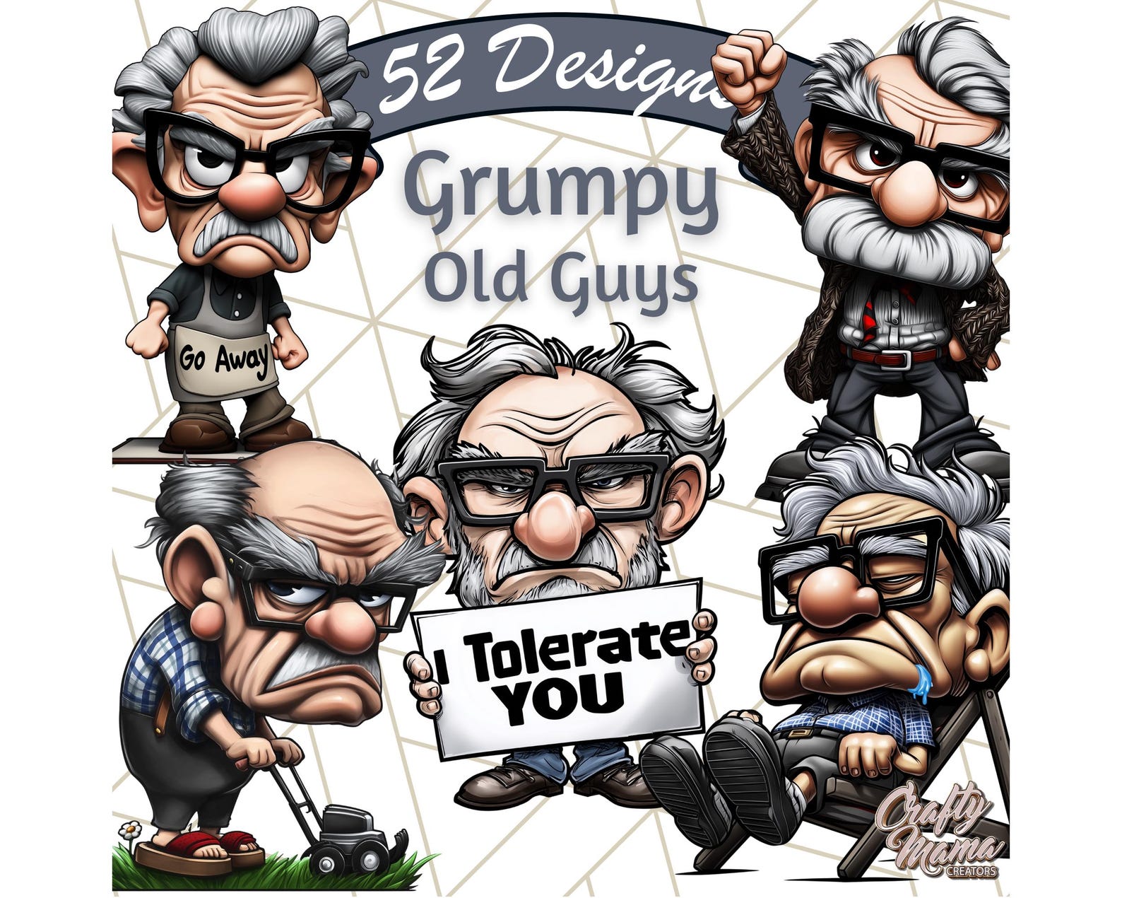 Grumpy Old Man Clipart PNG, Funny Father’s Day Clip Art, Cranky Grandpa ...