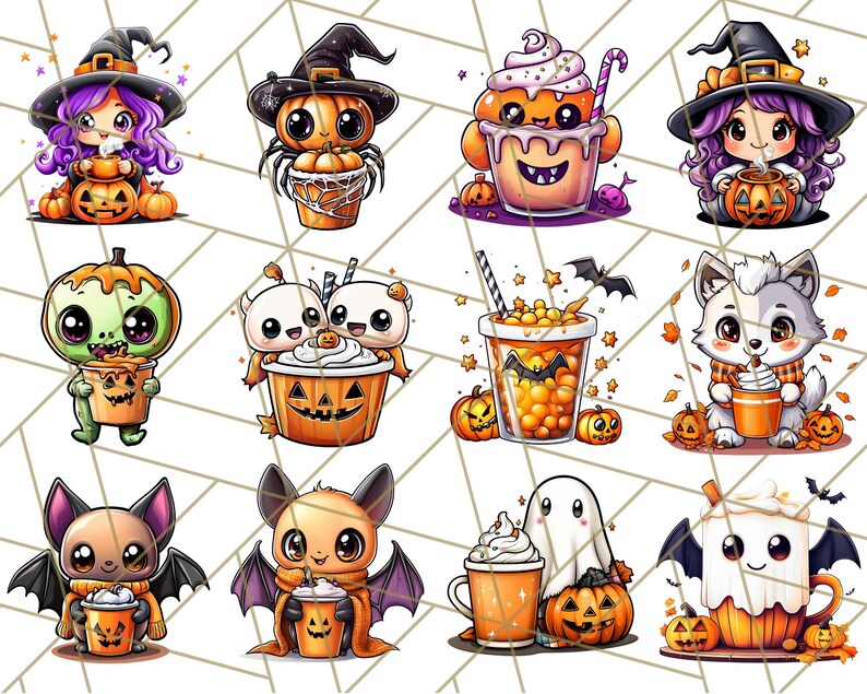 94 Png, Monster Café Halloween PNG Clipart, Coffee Monsters, Kawaii ...