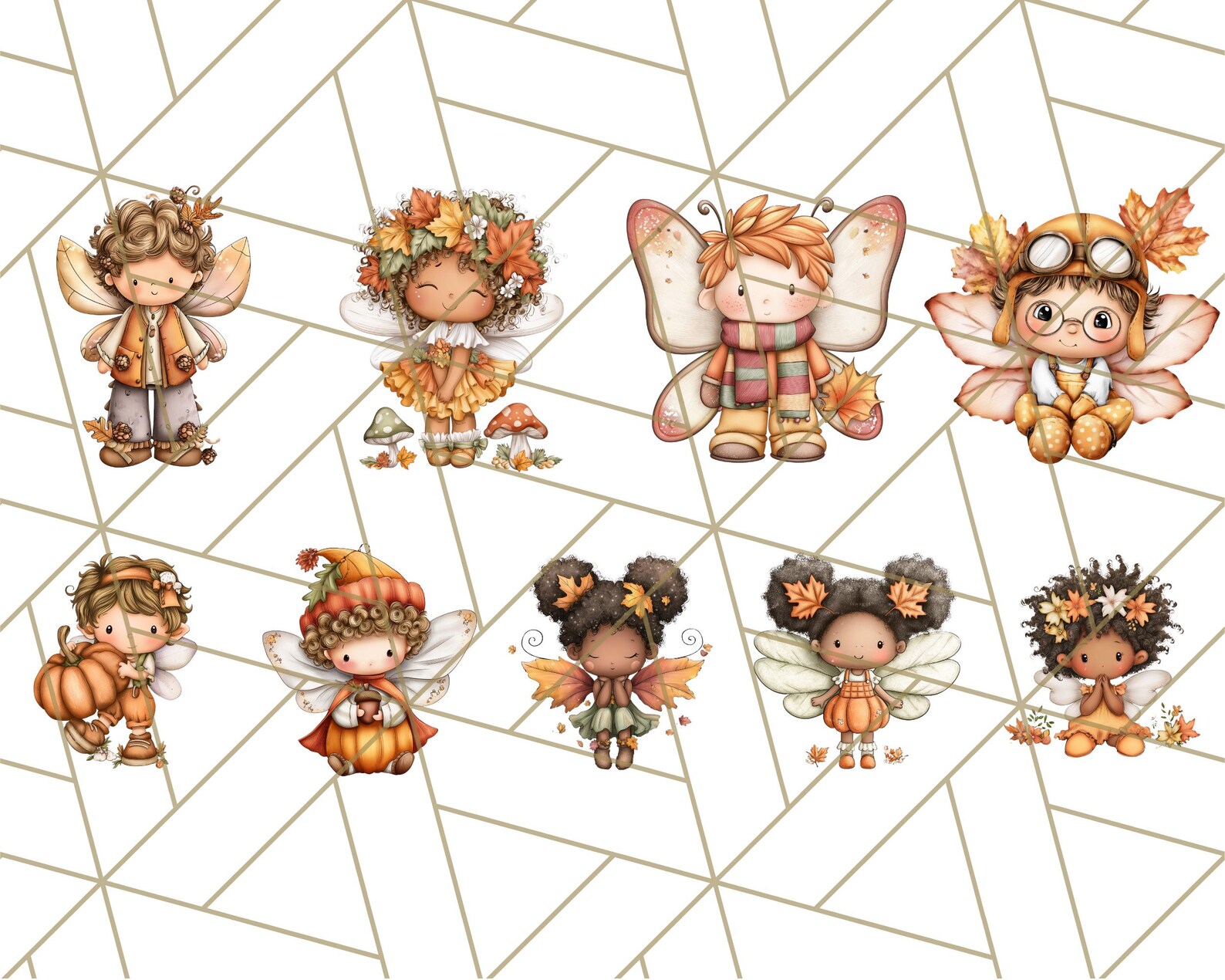 Fall Fairy Clipart PNG, Autumn Fairy People Clip Art, Cute Fairies With ...