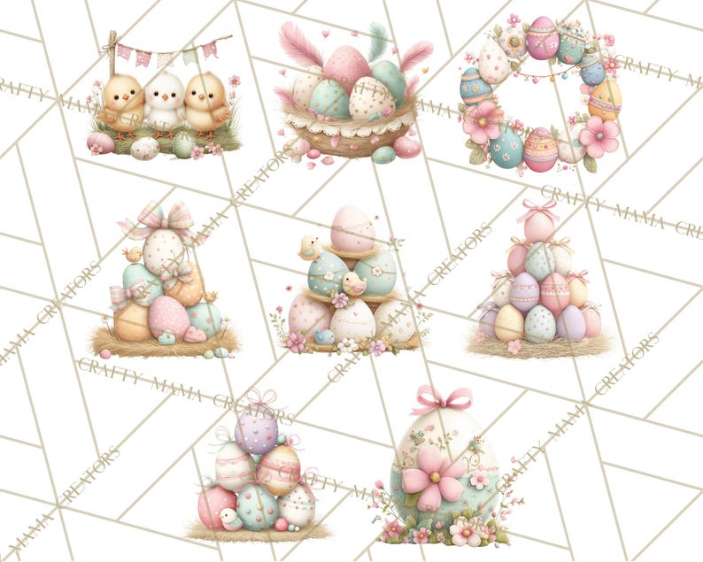 52 PNG, Easter Farm Animals Clipart PNG, Farm Animals Easter Eggs, Cow ...