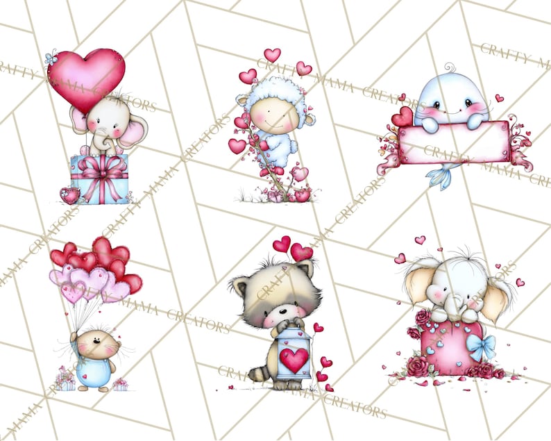 48 Png Valentine Animals Clipart, Cute 3D Cartoon Characters, Valentine ...