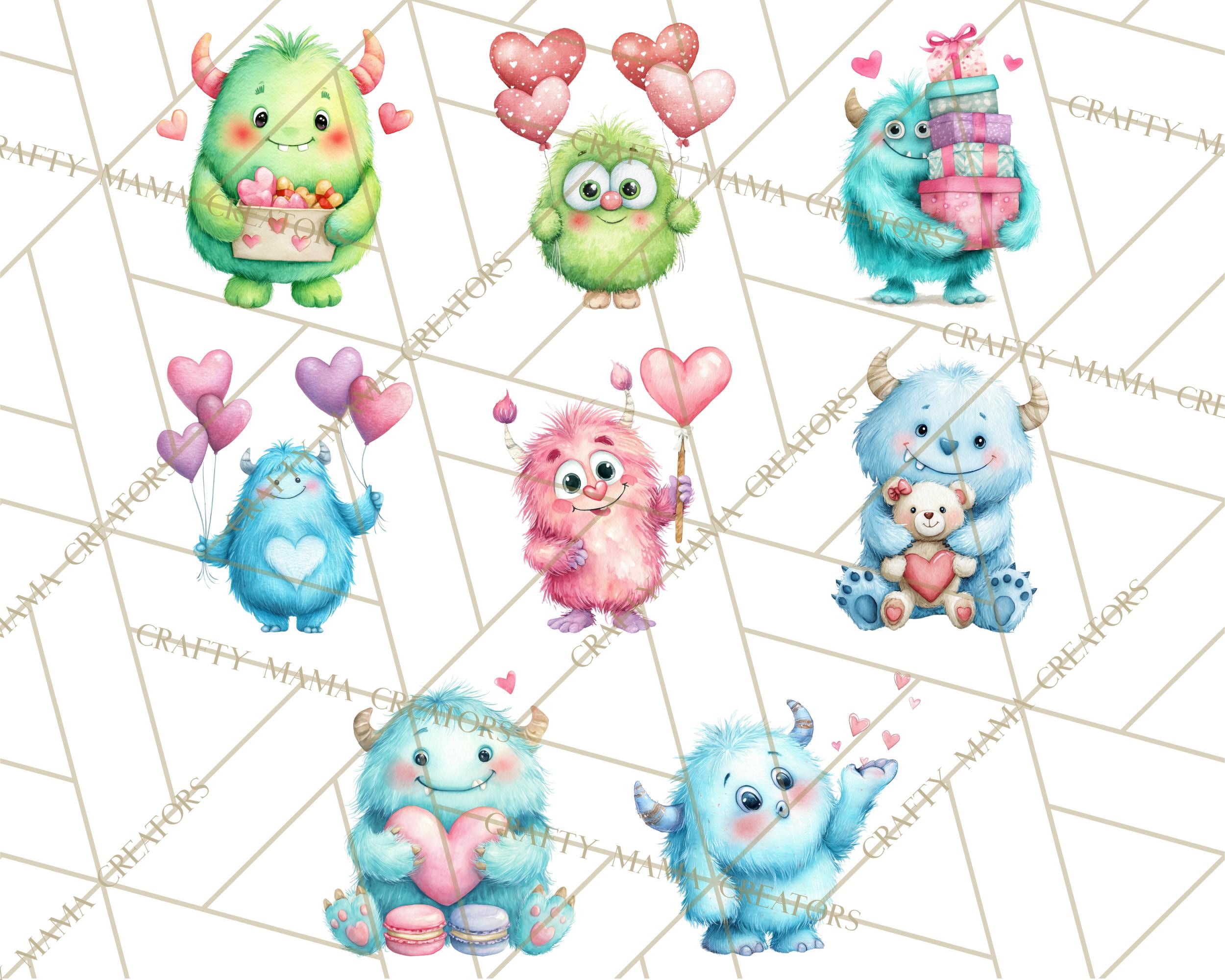 56 Png Valentine Monster Clipart, Cute Valentine Monsters PNG ...