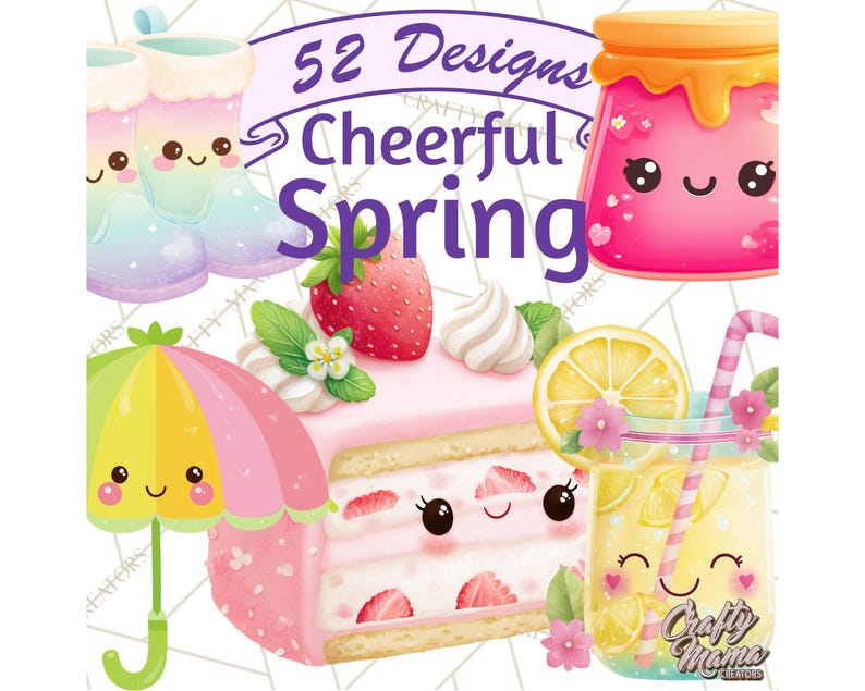 52 Png, Anthropomorphic Spring Objects Clipart, Cute Kawaii Plants Food ...