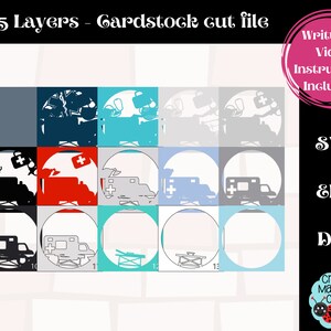 3D EMS Svg Shadow Box, Paramedic Svg Stethoscope Shadowbox Svg, EMT 3D ...