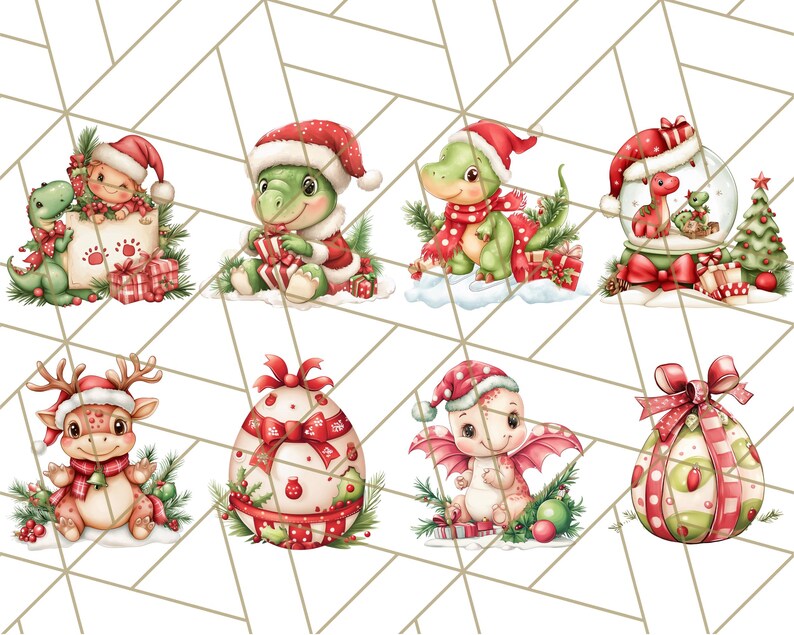 Christmas Dinosaur PNG Clipart, Cute Christmas Dinosaurs and Holiday ...