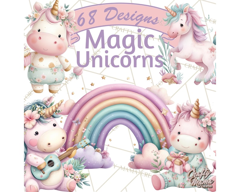 68 Png, Magical Unicorn Clipart, Cute Unicorns Rainbows Clip Art PNG ...