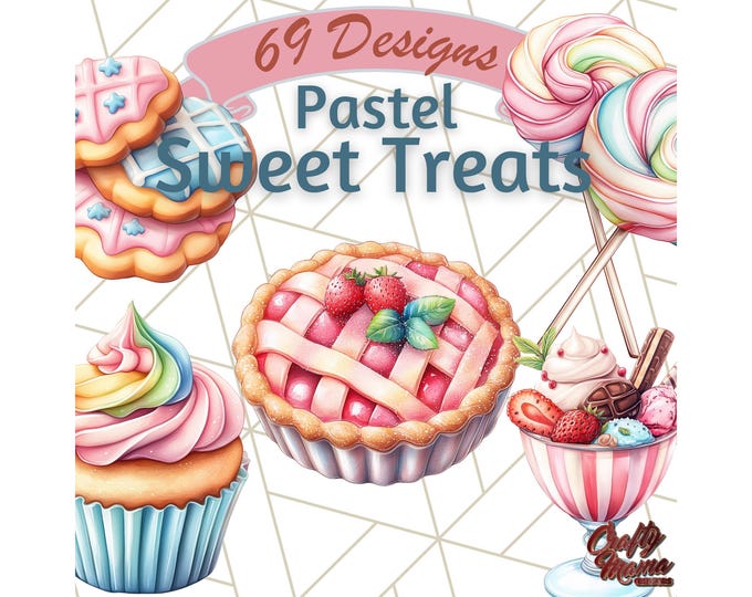Watercolor Sweet Treats Clipart Bundle, Delicious Birthday Sweets ...