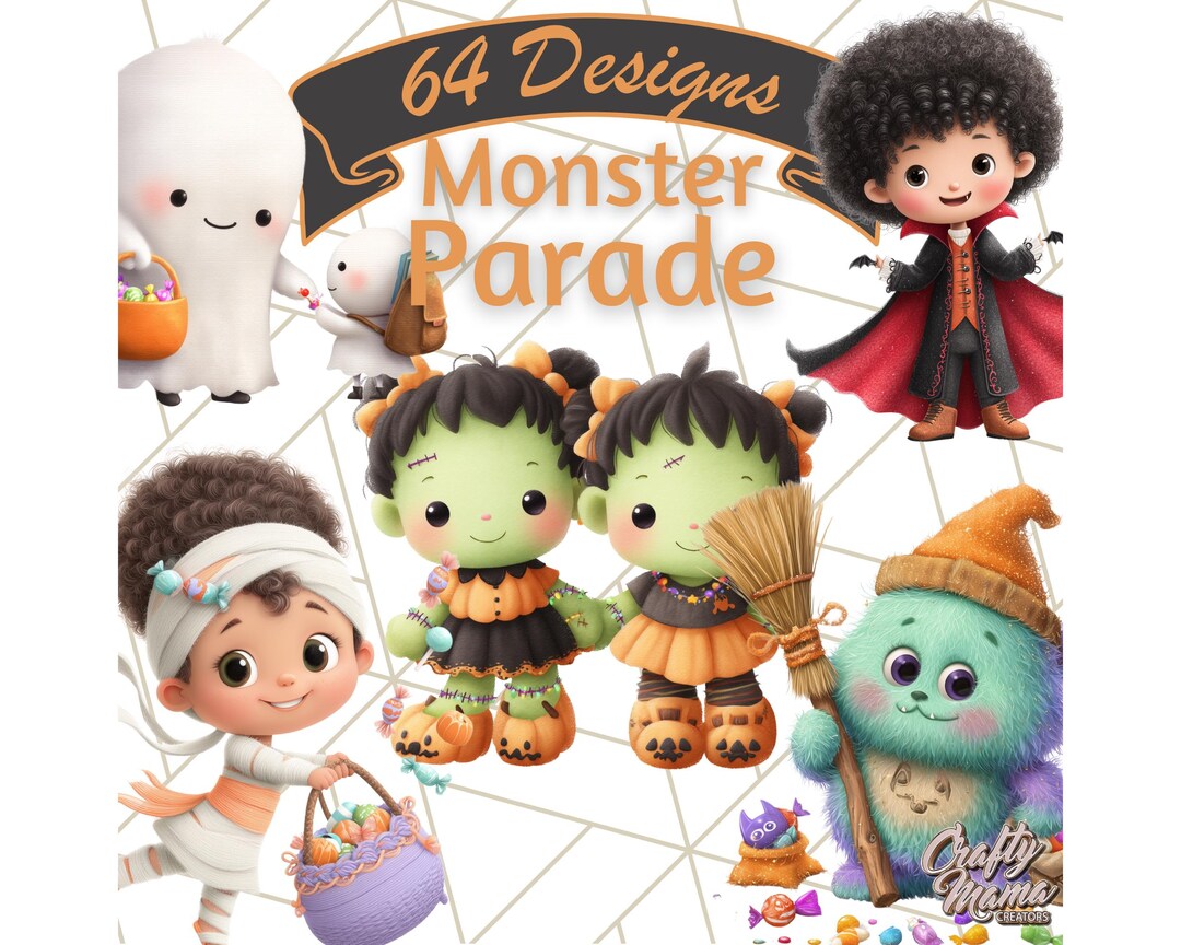 Monster Parade Halloween Clipart PNG, Costume Parade Clip Art, Kawaii ...