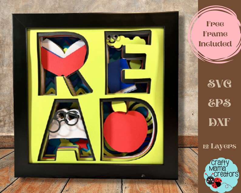 Teacher Shadow Box School Shadow Box SVG Teacher Read Books - Etsy ...